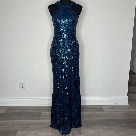 Morgan & Co. | Dresses | Morgan Co Royal Blue Sequin Maxi Dress | Poshmark